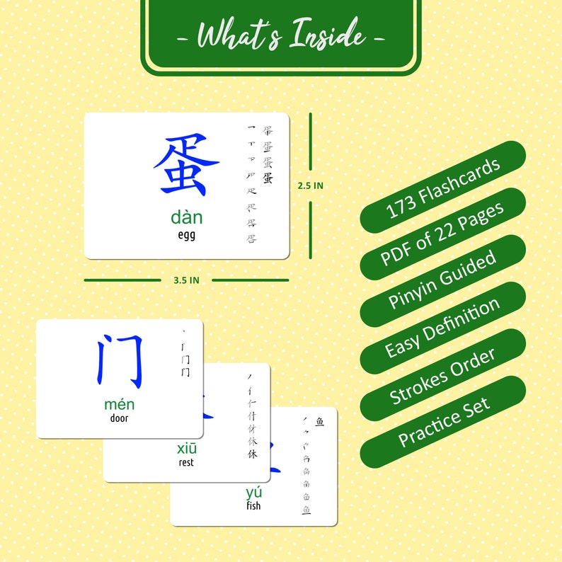 Printable HSK 2 Flashcards (173 Chinese Characters) Vocabulary List ...