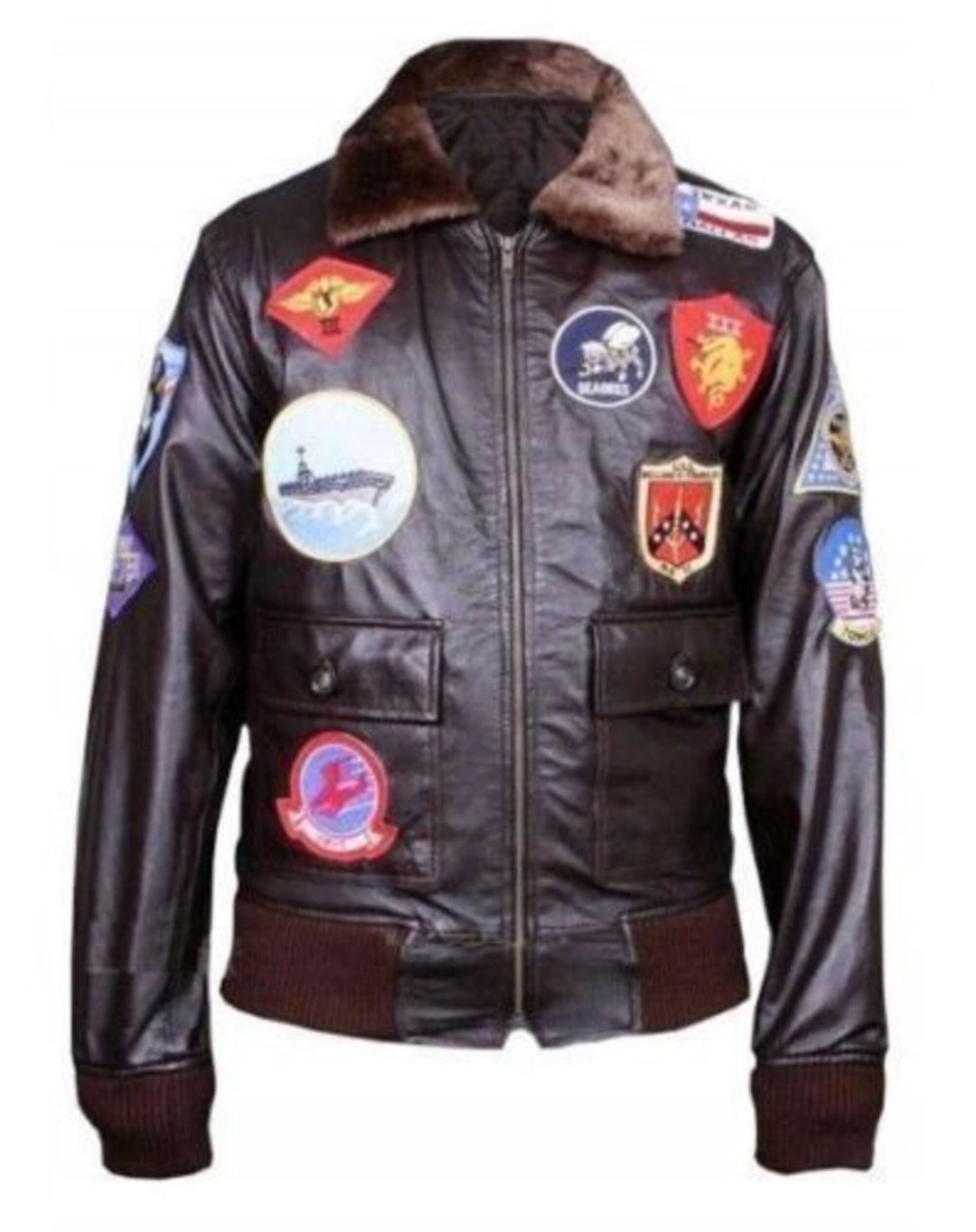 Top Gun Real Leather Jacket Bomber G1 Pilot Jacket Tom Cruise Maverick ...