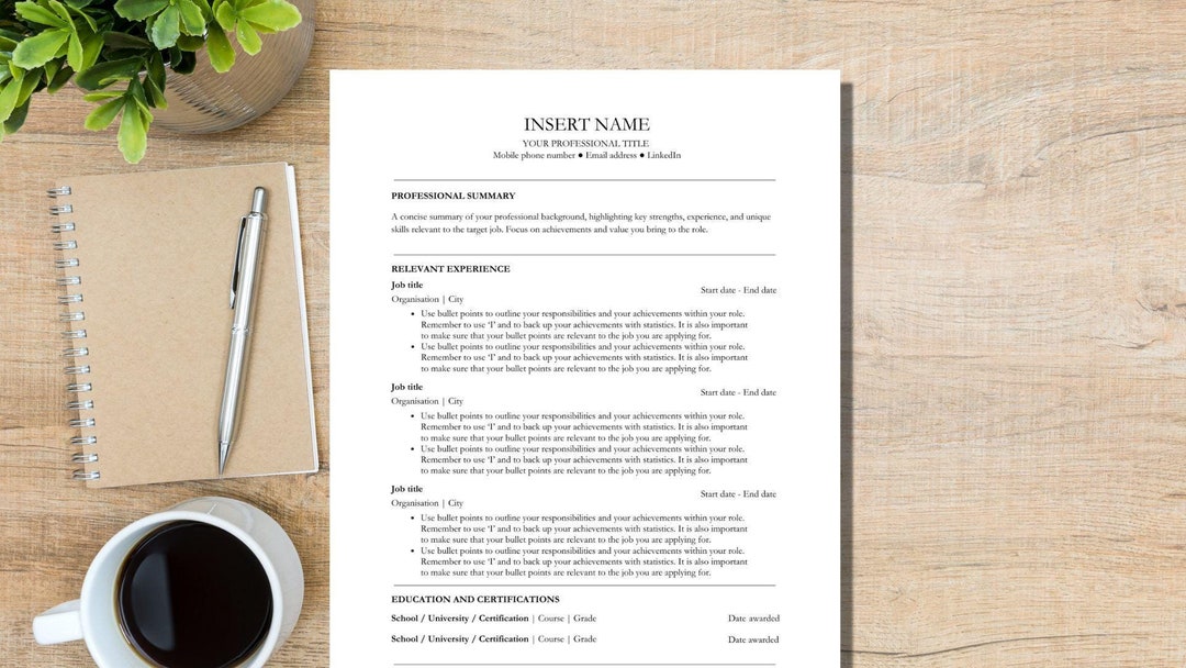 Bundle - ATS Friendly Resume Template for Google Docs, Word and Pages ...