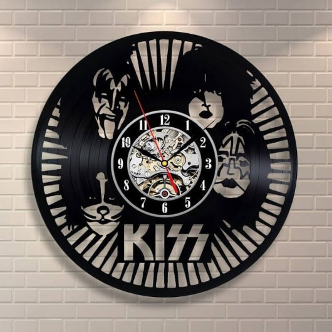 Rock Band Vinyl Record Silent Wall Clock, Gift for Rock Lover, Retro ...