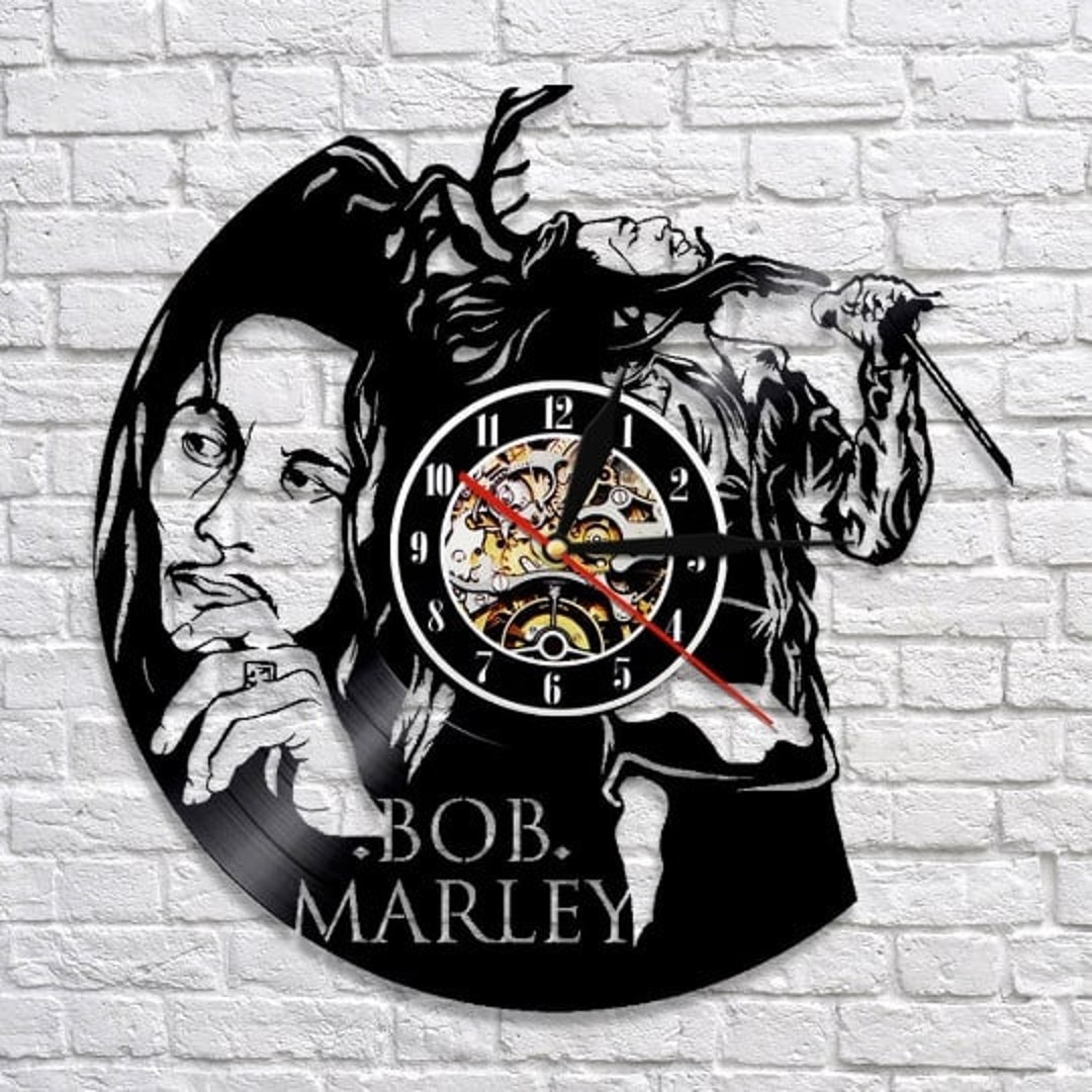 Bob Marley Vinyl Record Laser Cut Wall Clock, Reggae Art, Unique Decor ...