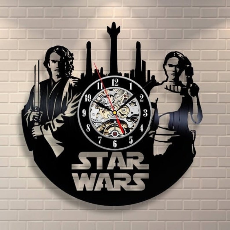 Star Wars Vinyl Record Black Wall Clock Movie Lover Gift - Etsy