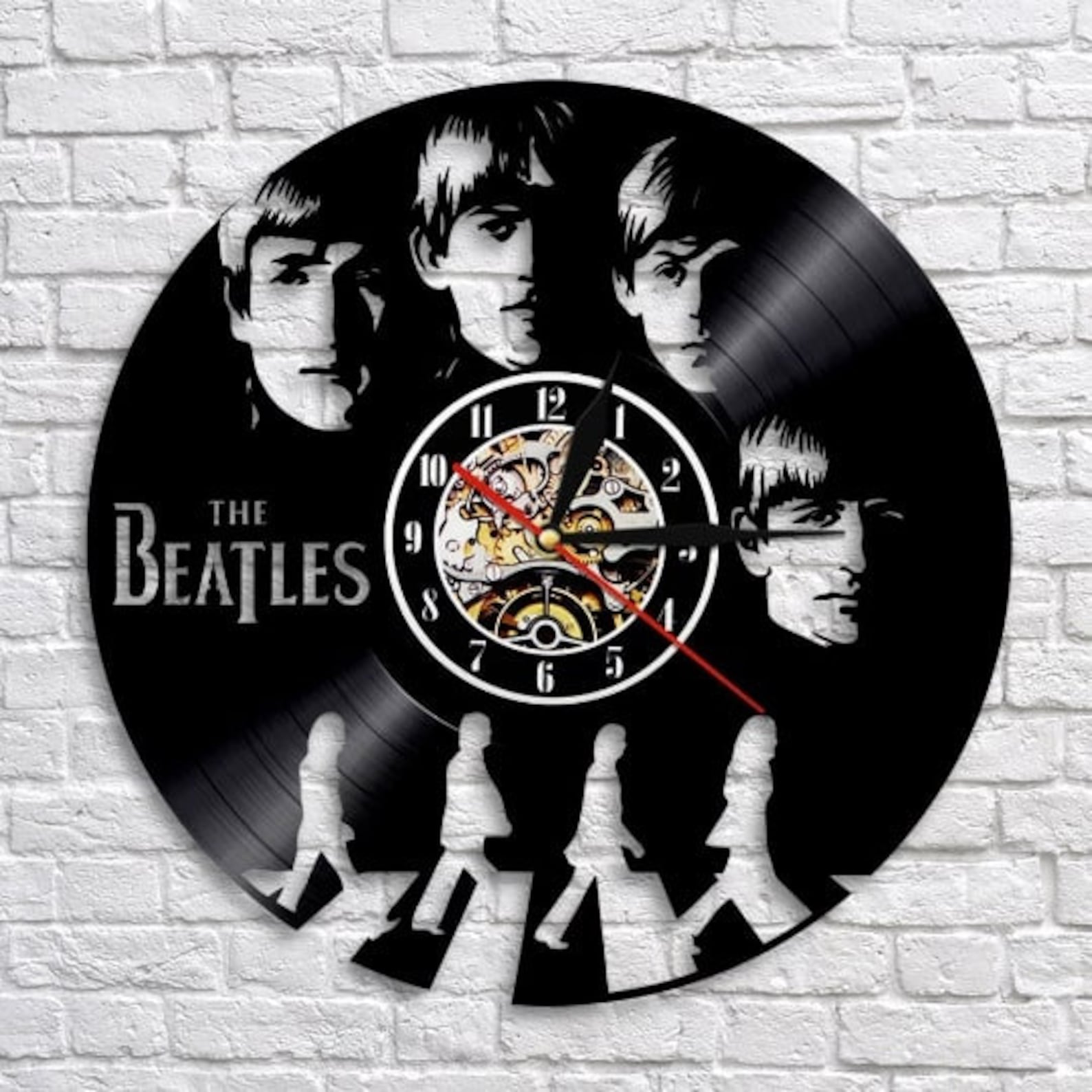 The Beatles Vinyl Record Black Wall Clock the Beatles Wall - Etsy