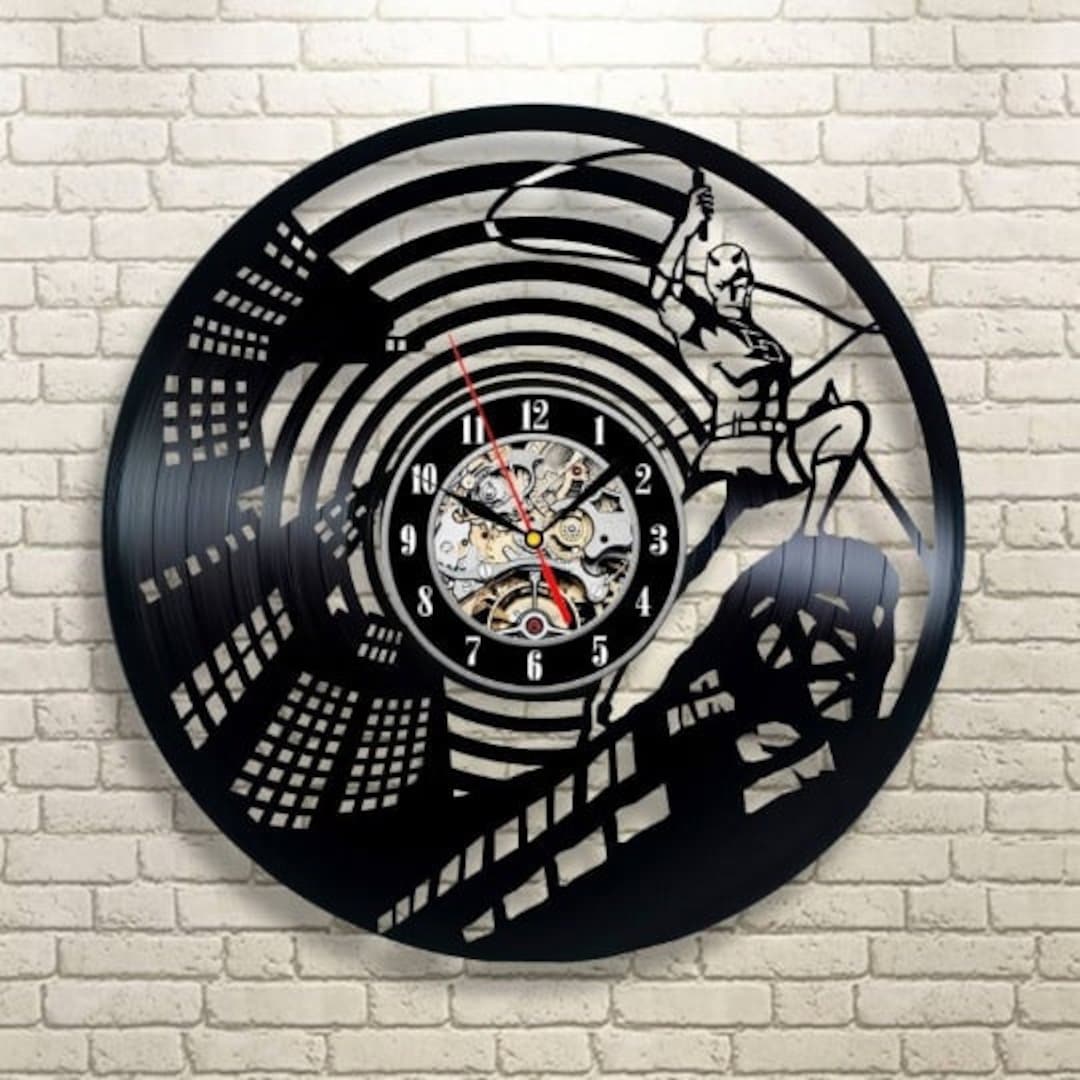 Daredevil Vinyl Record Large Wall Clock Marvels Gifts for Kids Modern ...