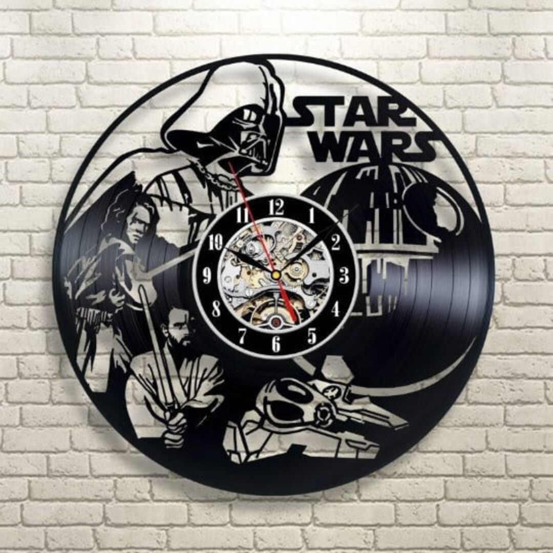 Star Wars Movie Vinyl Record Large Wall Clock Darth Vader Wall Art Geek ...
