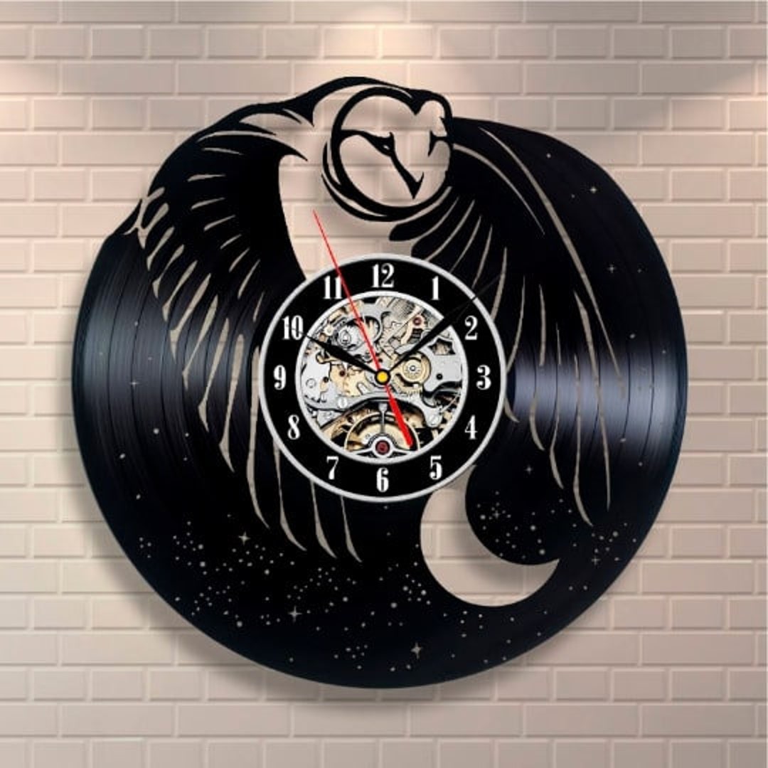 Night Owl Vinyl Record Round Wall Clock, Wall Decor for Bedroom College ...