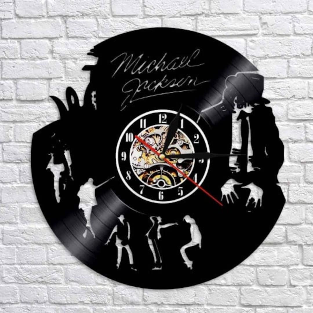 King of Pop Vinyl Record Music Clock, Michael Jackson Decor, Music Room ...