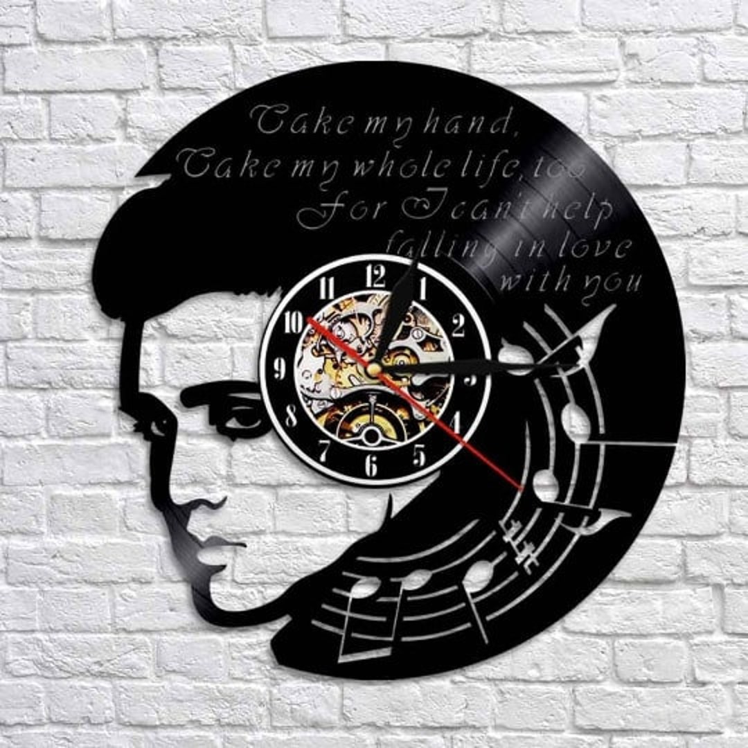 Elvis Presley Vinyl Record Handmade Wall Clock Music Legend Artwork ...