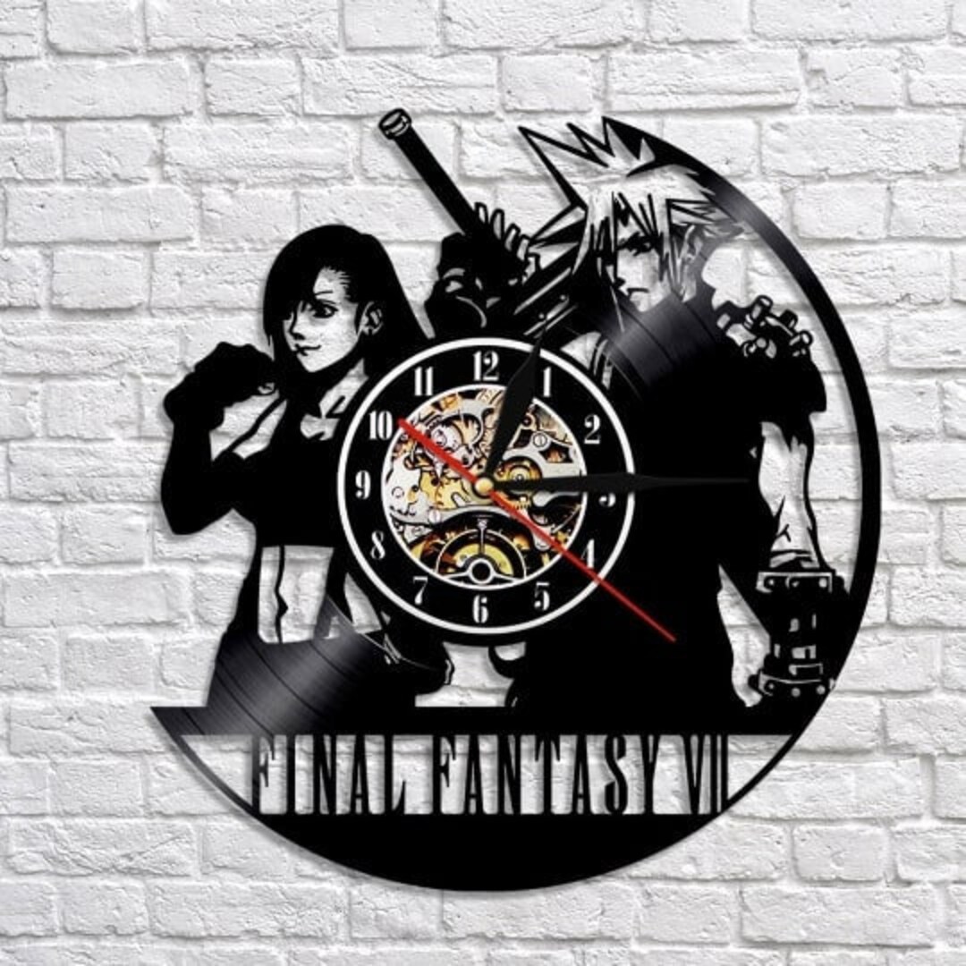 Final Fantasy VII Vinyl Record Round Clock, Gamer Decor, Final Fantasy ...