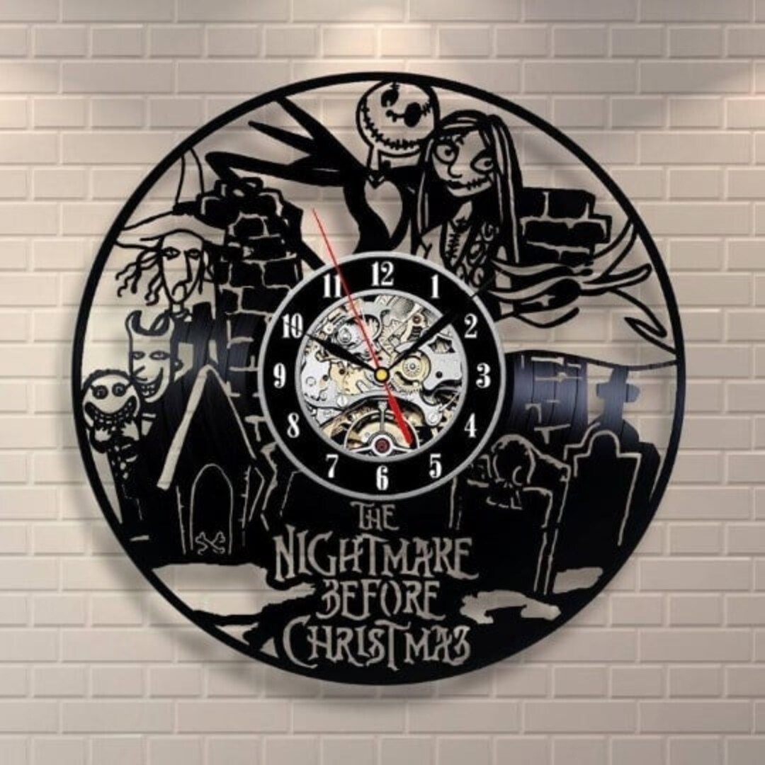 The Nightmare Before Christmas Vinyl Record Round Clock Jack - Etsy