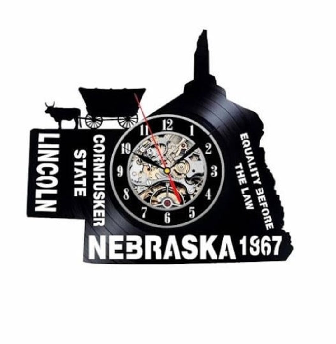 Nebraska Vinyl Record Handmade Wall Clock, Retro Decor for Living Room ...