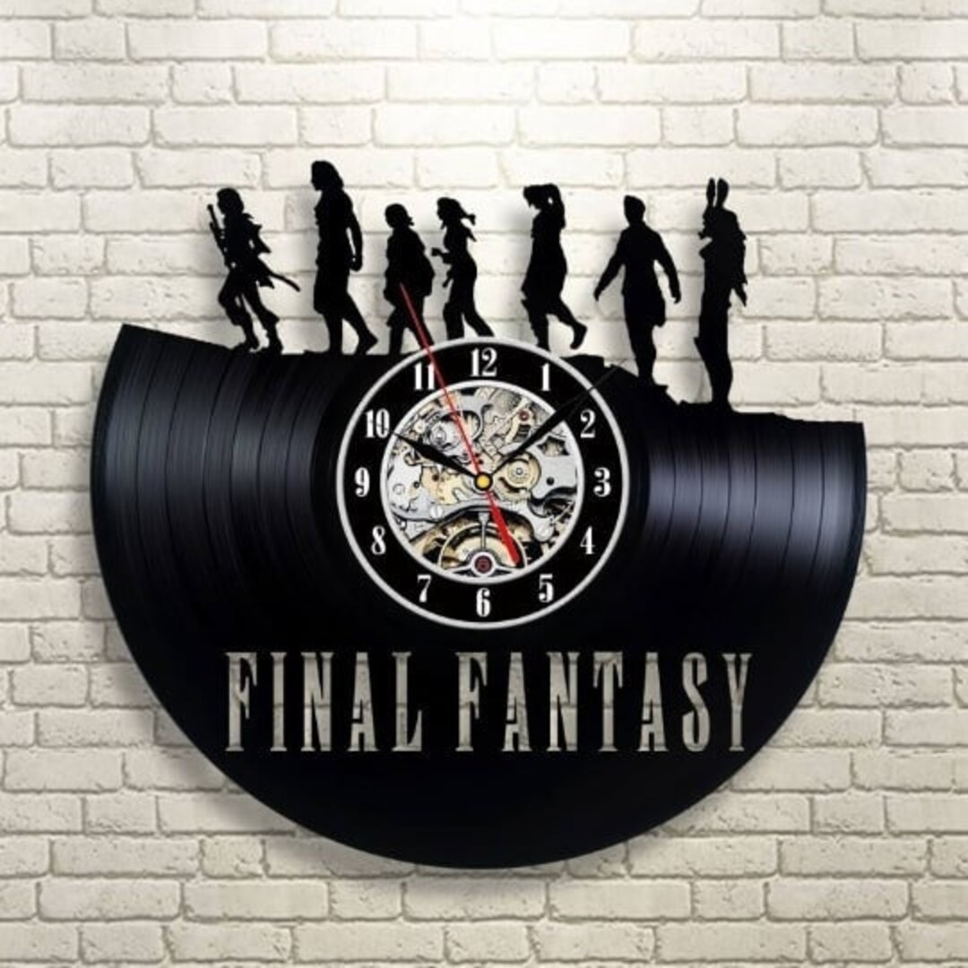 Final Fantasy Vinyl Record Silent Wall Clock, Decor for Gamer Room ...