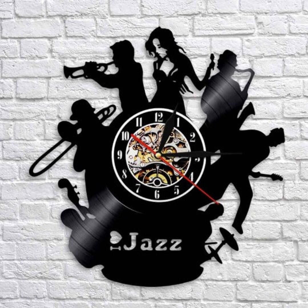 Jazz Band Vinyl Record Laser Cut Wall Clock Jazz Band Artwork Decor for ...