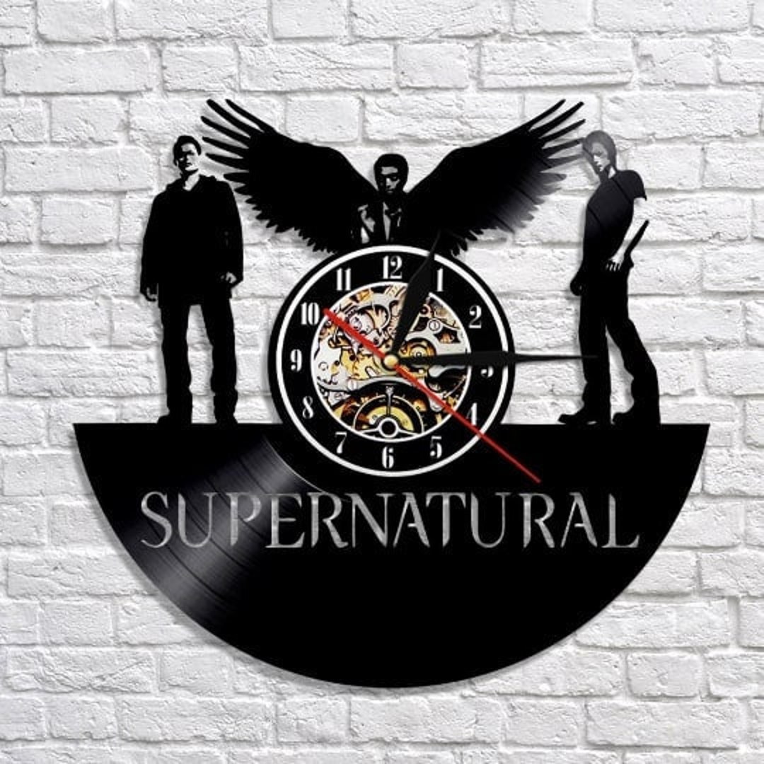 Supernatural Vinyl Record Black Wall Clock TV Show Wall Art Unique ...