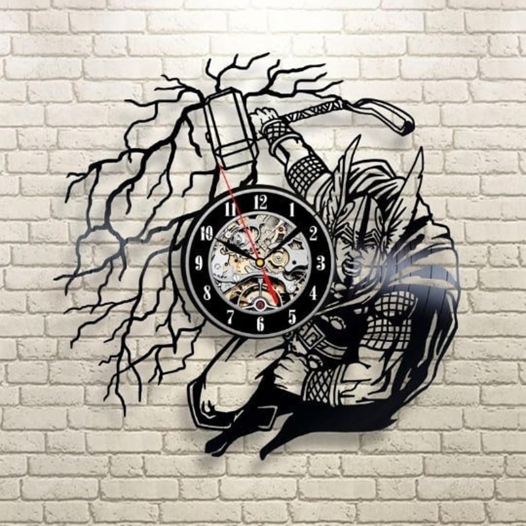 Marvel Superhero Thor Vinyl Record Wall Clock, Decor for Boy Nursery ...