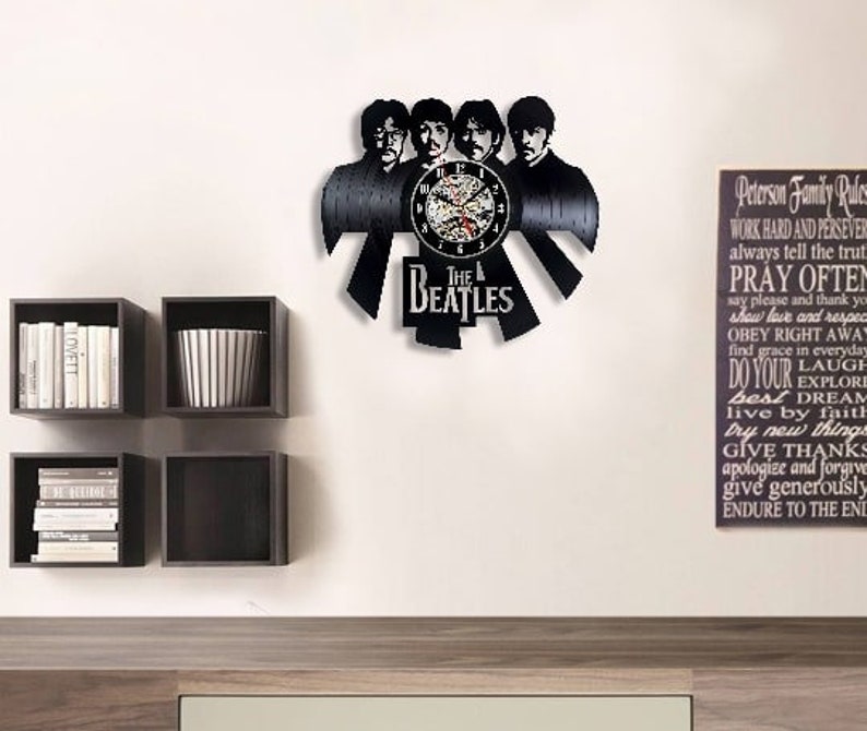 The Beatles Vinyl Record Silent Clock Vintage Rock Band - Etsy
