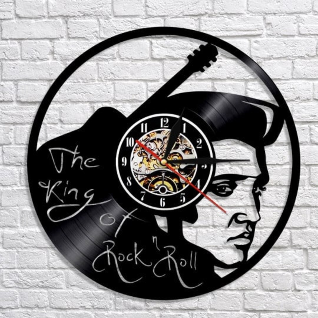 Elvis Presley Vinyl Record Large Wall Clock Creative Art for Bedroom ...