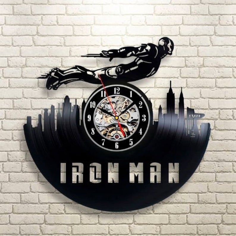 Iron Man Vinyl Record Clock Marvels Superhero Iron Man Wall - Etsy