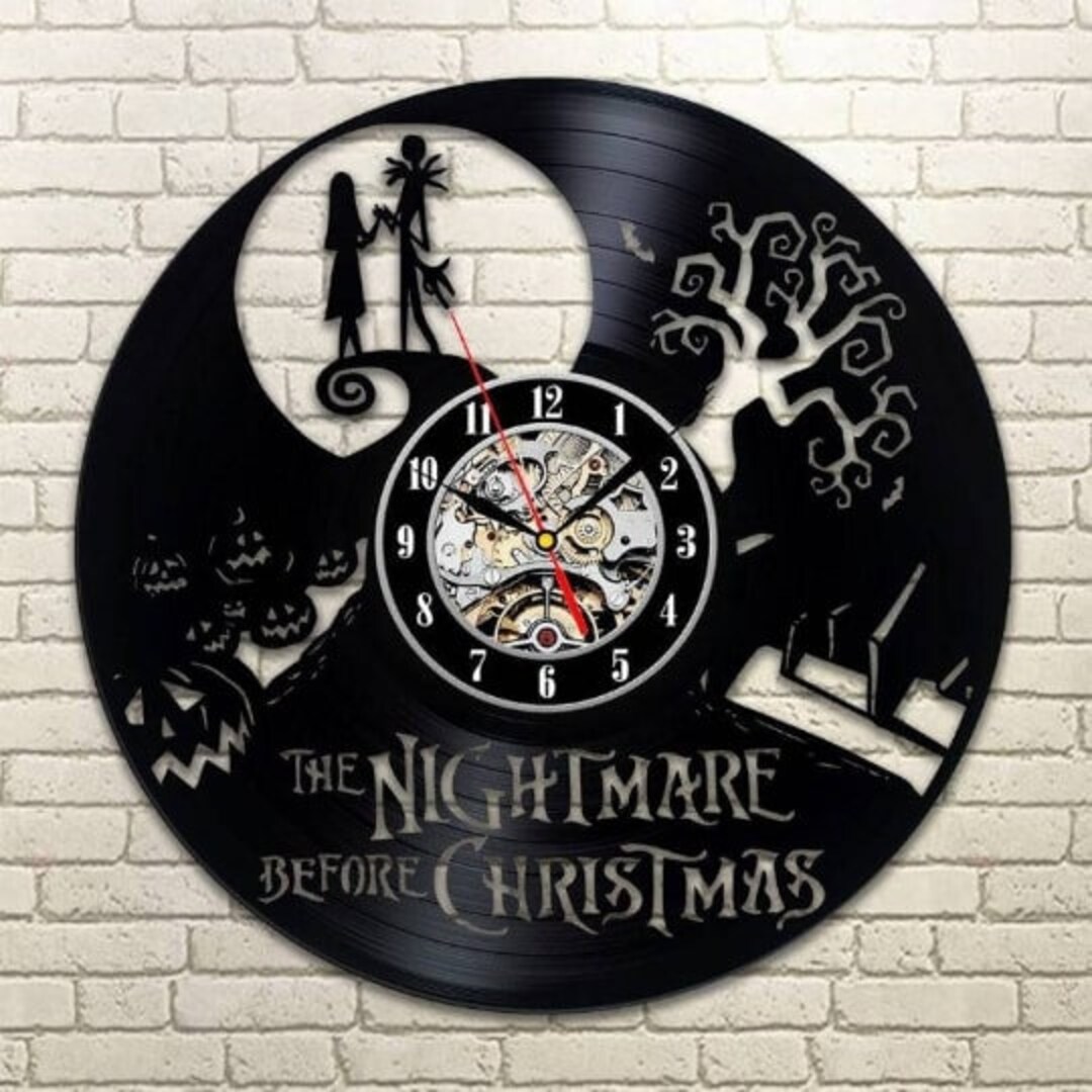 Nightmare Before Christamas Vinyl Record Clock, Horror Movie Wall Art ...