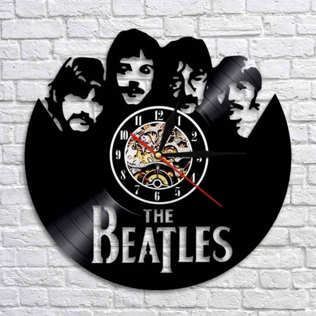 The Beatles Vinyl Record Large Wall Clock Rock Music Room Decor the ...