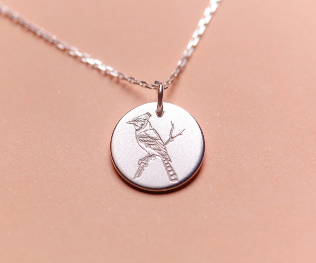 Blue Jay Necklace, Personalized Minimalist Jewelry, Jay Bird ...
