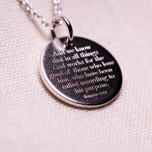 Bible Verse Necklace, Minimalist Pendant, Scripture Jewelry, Christian ...