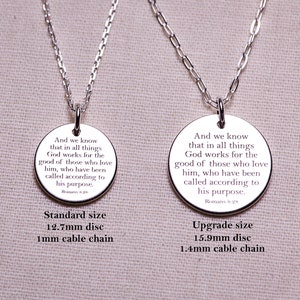 Bible Verse Necklace, Minimalist Pendant, Scripture Jewelry, Christian ...