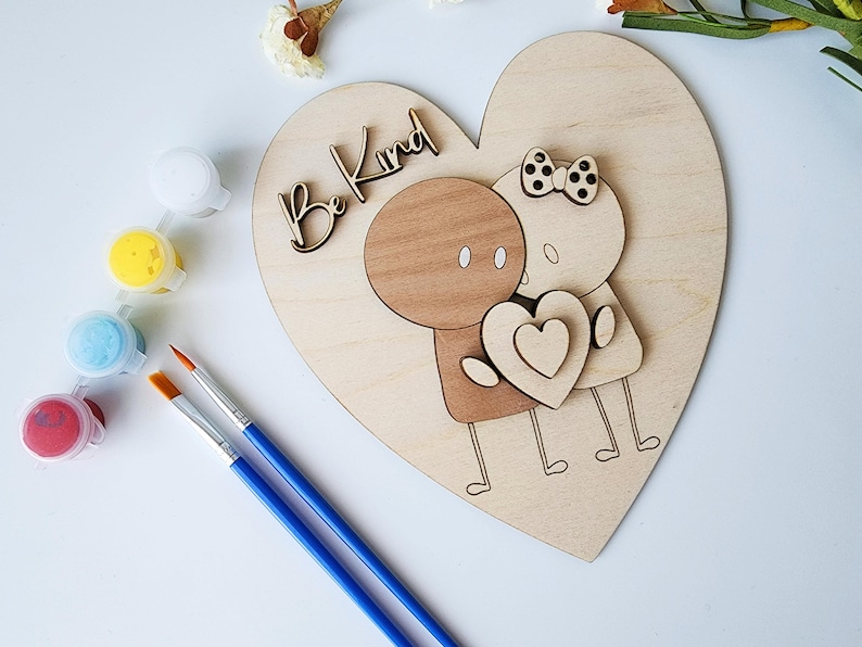 Kids DIY Paint Kit Svg File Valentines Day Paint Kit Laser - Etsy