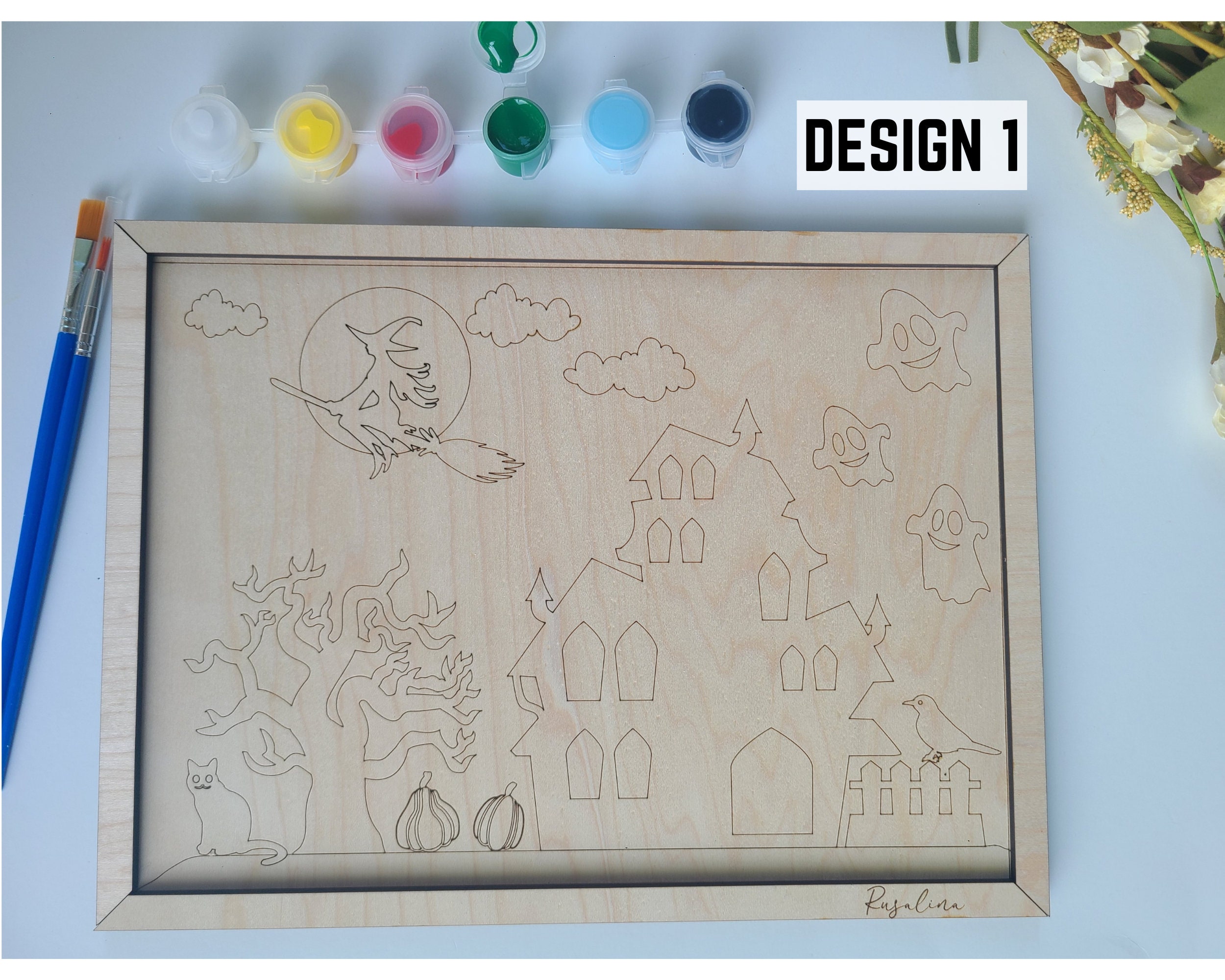 Kids DIY Paint Kit Svg File Halloween Paint Kit Laser Cut - Etsy