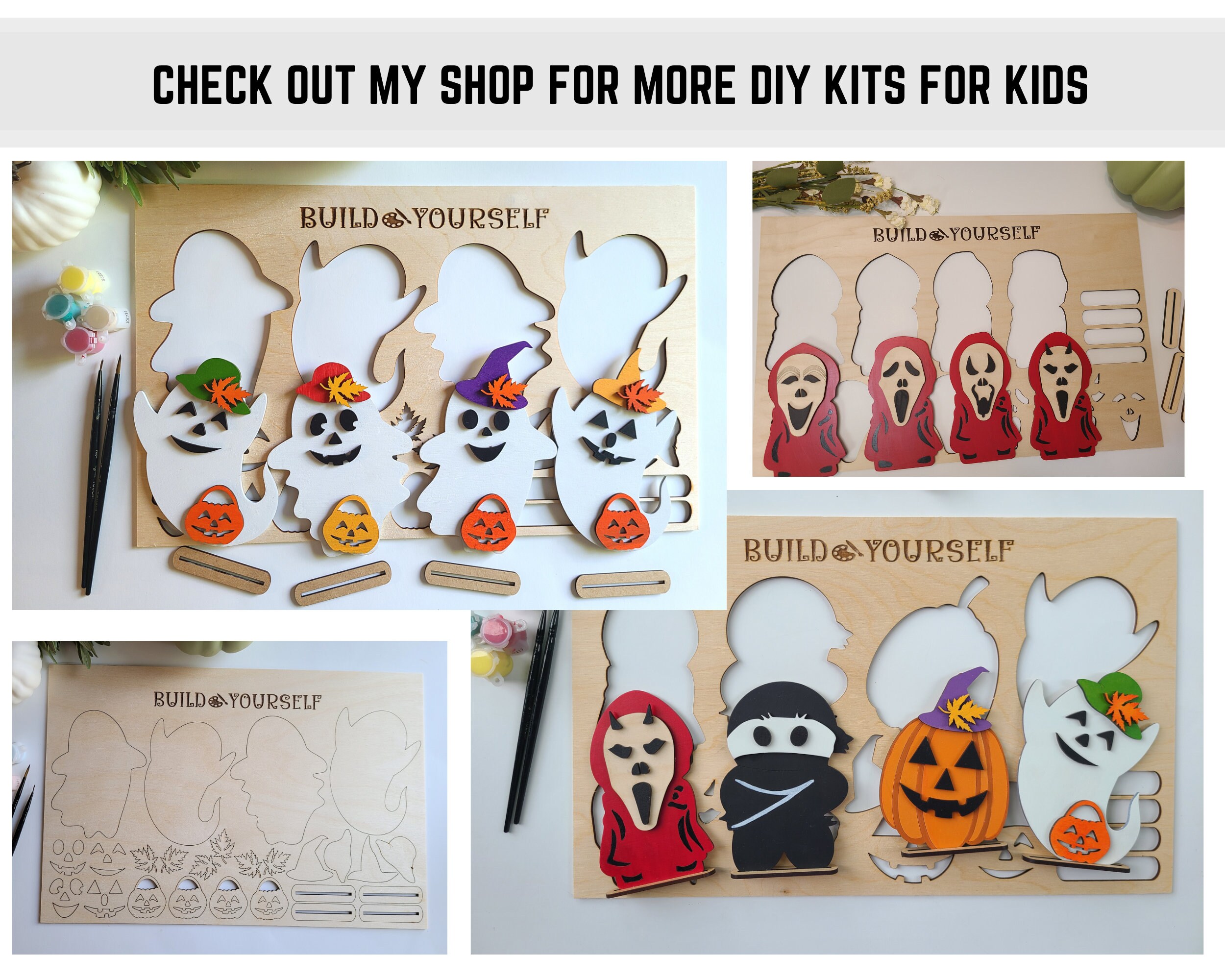 Kids DIY Paint Kit Svg File Halloween Paint Kit Laser Cut - Etsy