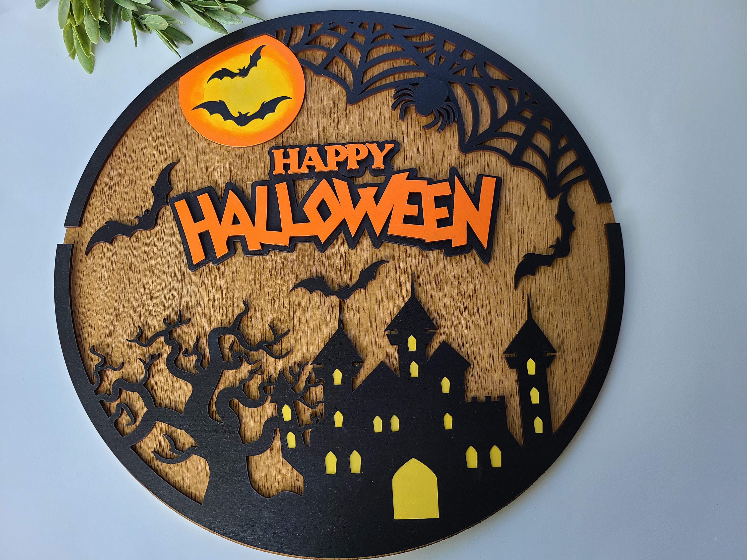 Halloween Sign Svg Laser Cut Files Halloween Decor - Etsy