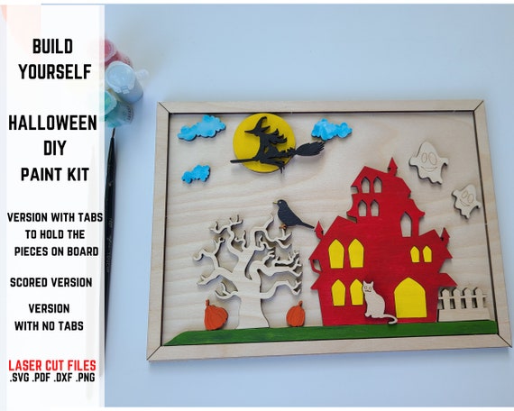 Kids DIY Paint Kit Svg File Halloween Paint Kit Laser Cut - Etsy