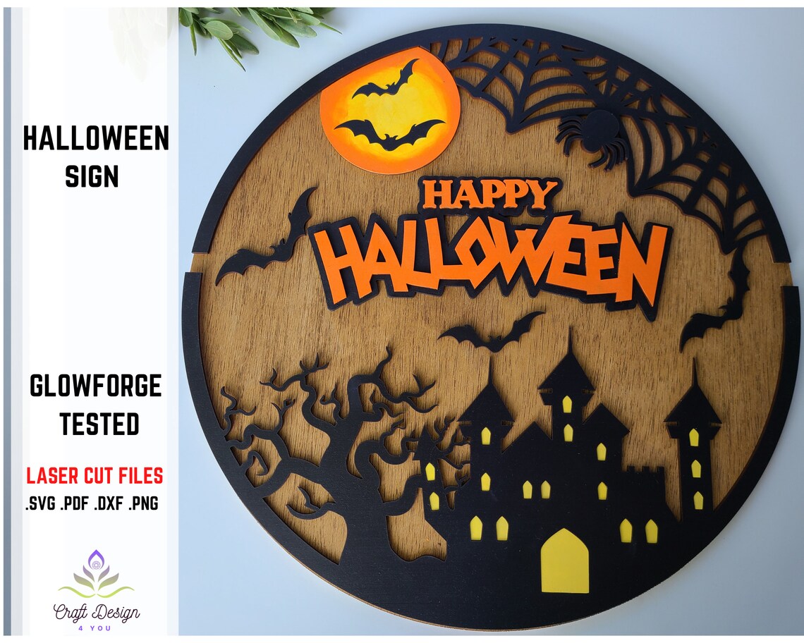 Halloween Sign Svg | Laser Cut Files | Halloween Decor | Halloween ...