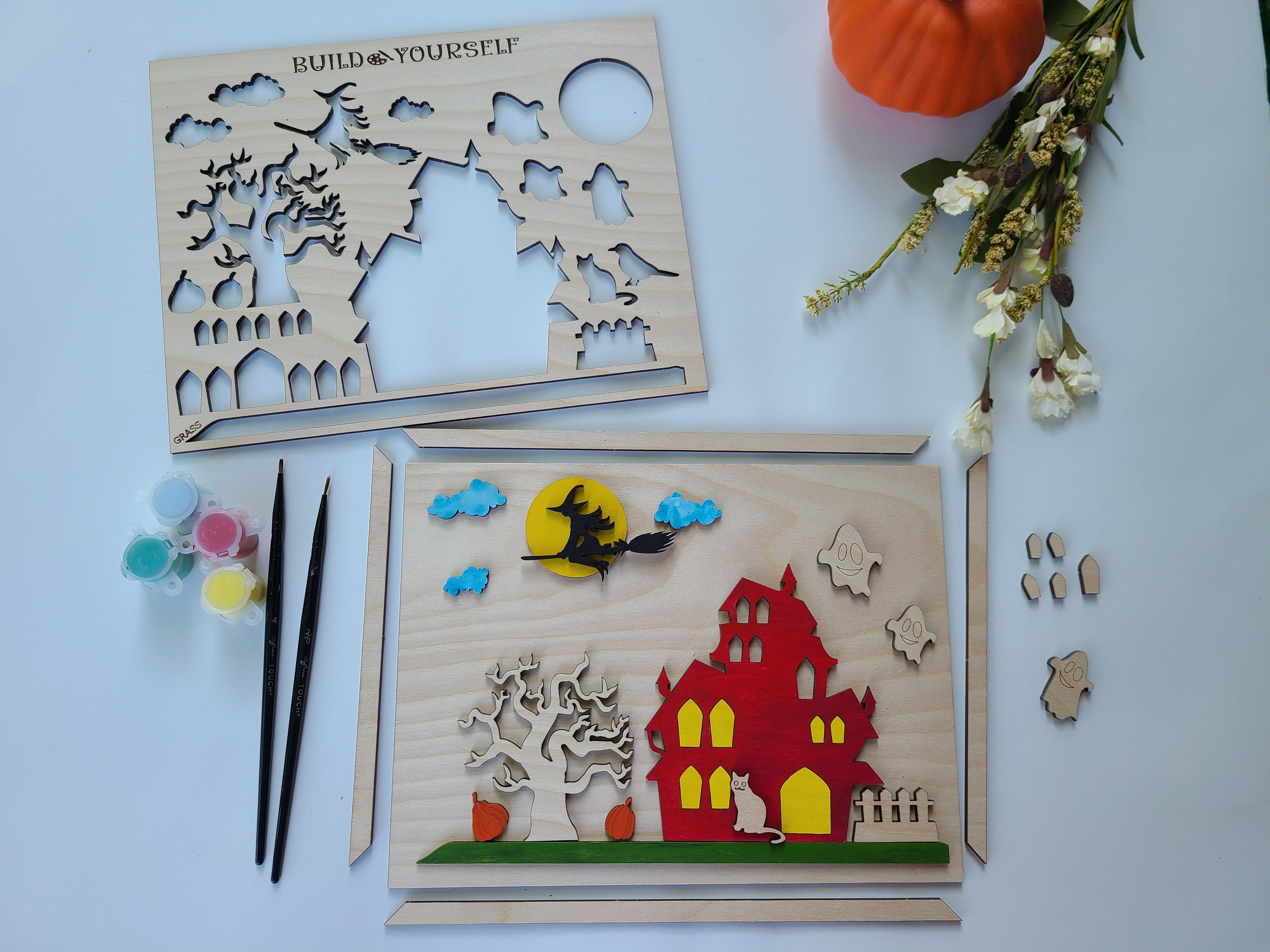 Laser Cut Digital File, Paint Kit Svg File, Kids Halloween DIY Kit ...