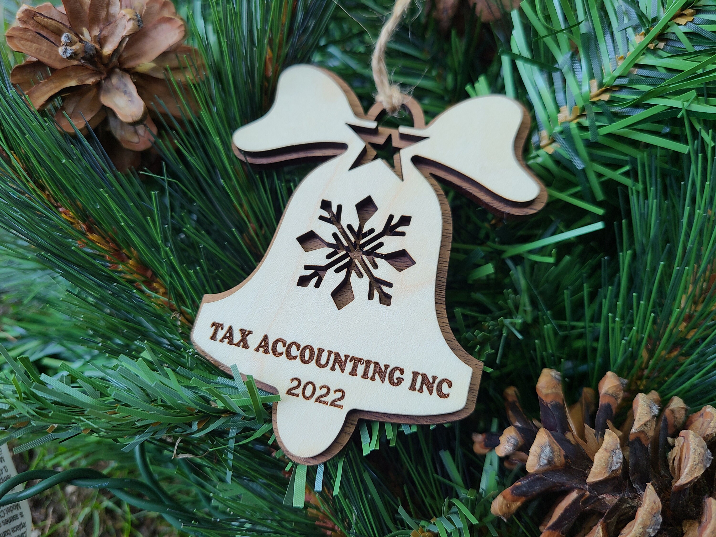 Laser Cut File Christmas Bell Ornament SVG Business Gift - Etsy