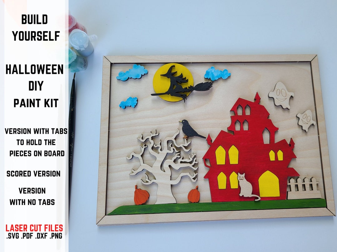 Kids DIY Paint Kit Svg File, Halloween Paint Kit Laser Cut Digital File ...