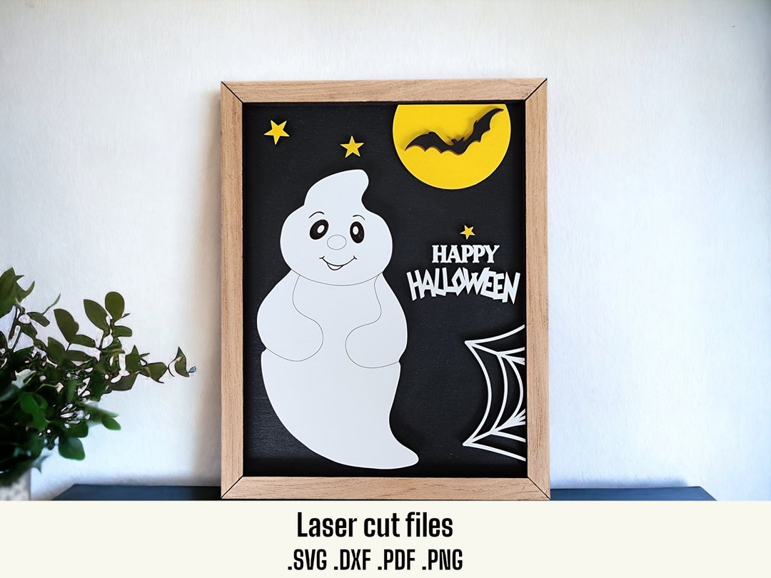 Halloween Laser Digital File, Ghost SVG, Halloween Laser SVG, Halloween ...