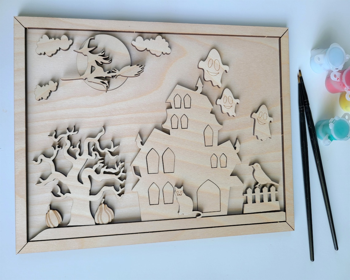 Kids DIY Paint Kit Svg File Halloween Paint Kit Laser Cut - Etsy