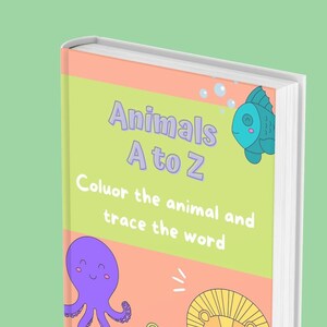 Animals A to Z - Color the Animal and Trace the Word - Etsy