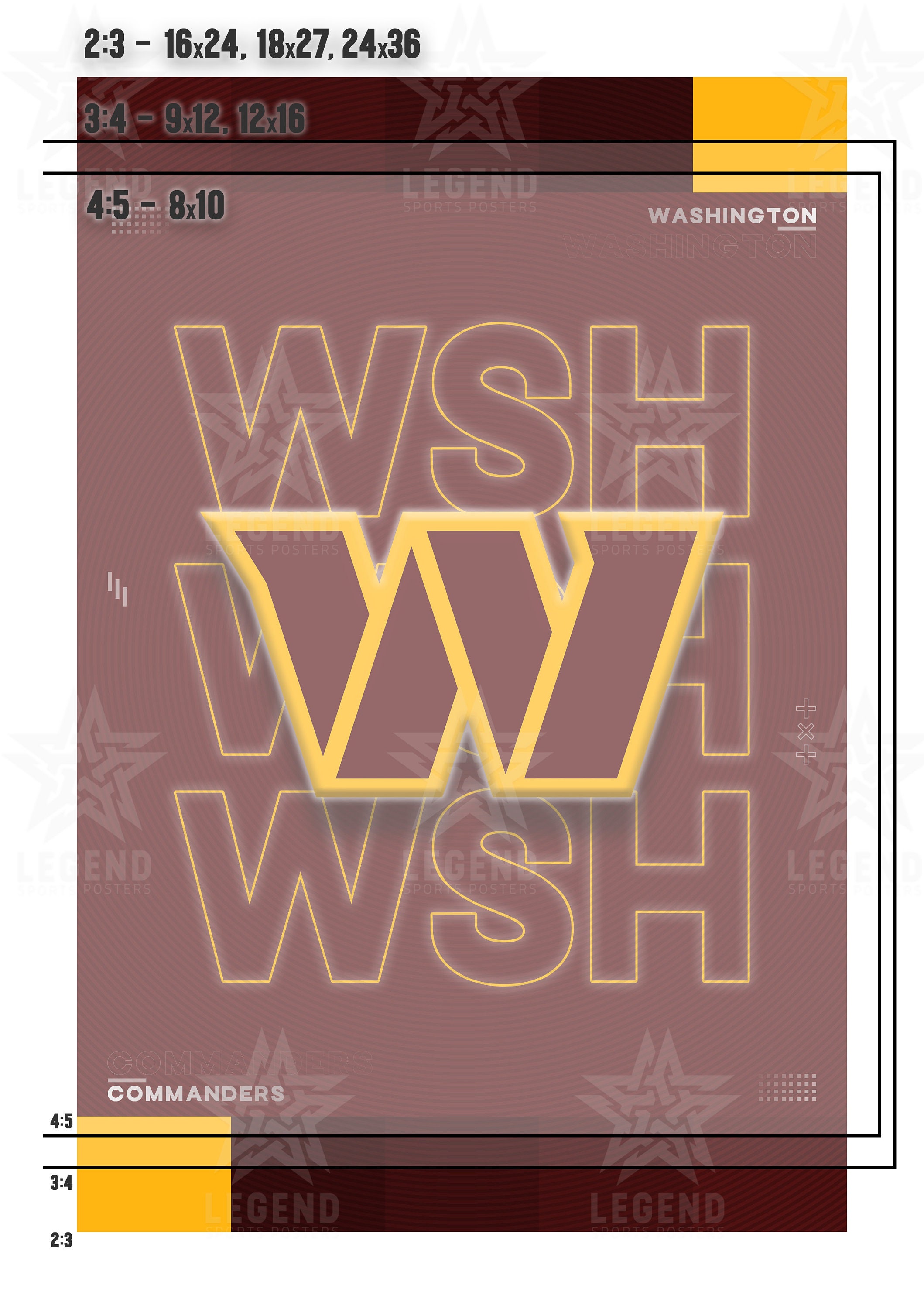 Washington Commanders Poster Epicenter Modern Bold Awesome Gift for ...