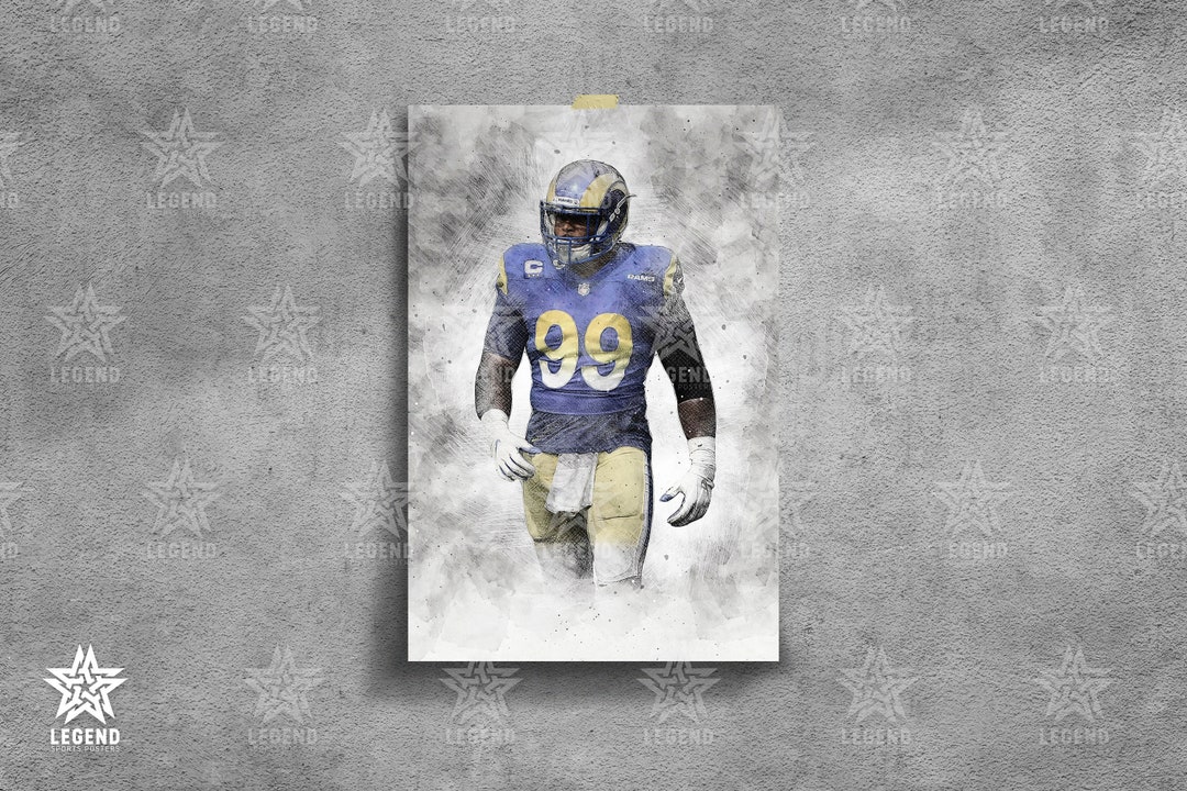 Aaron Donald Poster Sketched Los Angeles Rams Awesome - Etsy