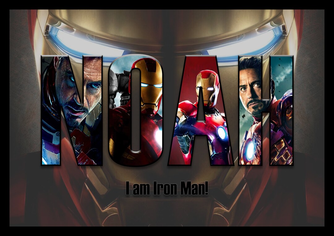 IRON MAN NAME Personalisiert Wort Kunst Geschenk Andenken Geschenk ...