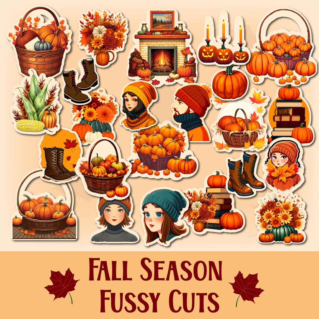 Autumn Fussy Cuts Printable Fall Embellishments Card Making ...