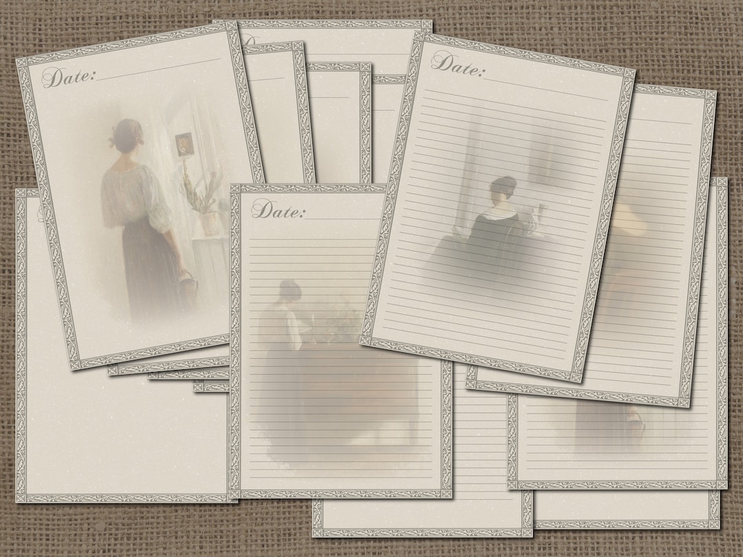 Printable Vintage Ladies Journal Antique Moody Junk Journal Lined and ...