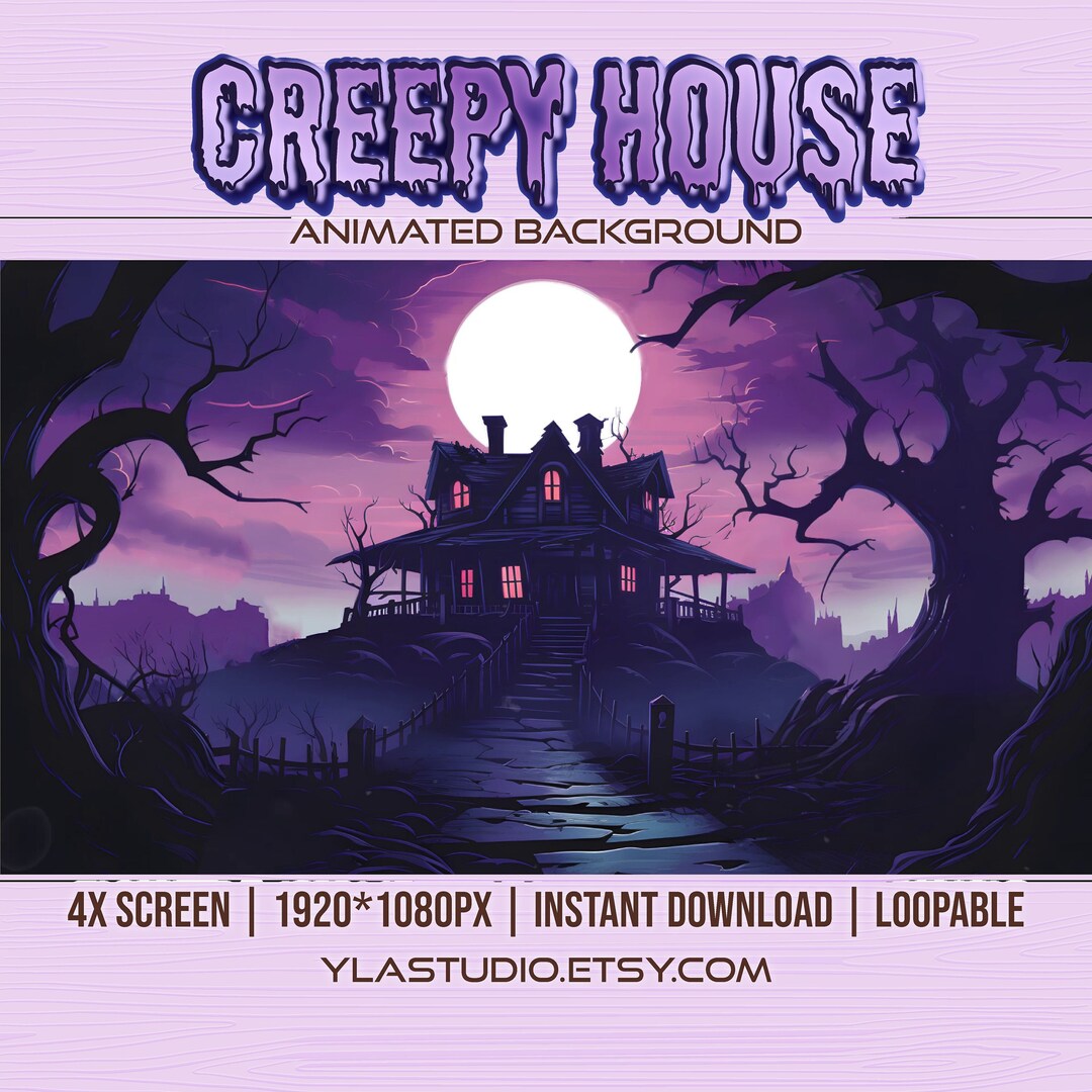 Creepy Haunted House Animated Background | Horror Twitch Overlay ...