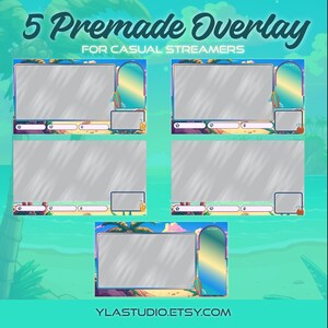 Summer Beach Twitch Stream Overlay Package (animated) - Etsy