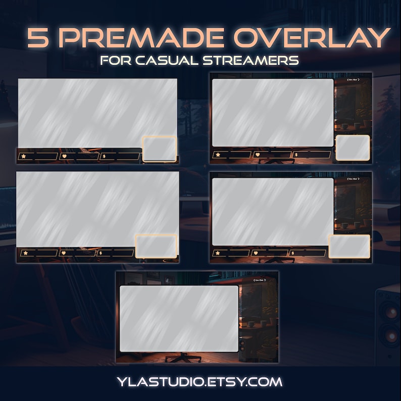 Cozy Lofi Gamer Room Twitch Overlay Package (digital Download) - Etsy