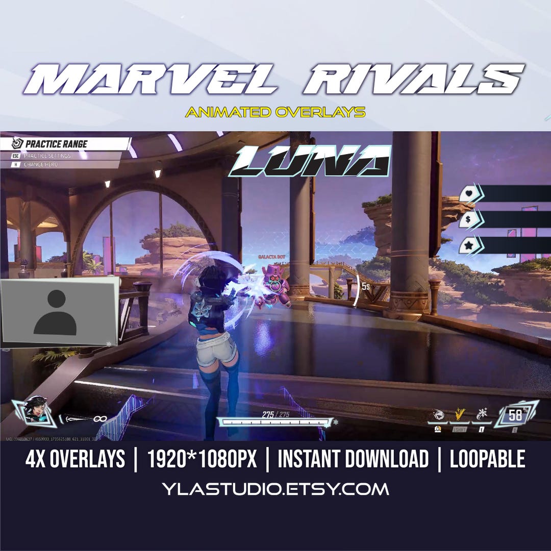 Marvel Rivals Stream Overlay | Luna the Snow Twitch Overlay | Animated ...