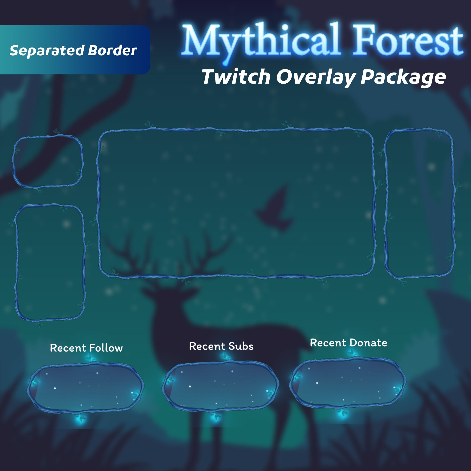 Glowing Forest Twitch Overlay Stream Package - Etsy