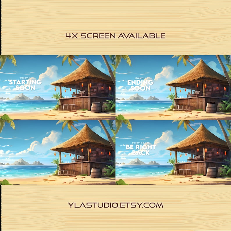 Cozy Tropical Summer Beach Hut Animated Background Twitch Animated ...